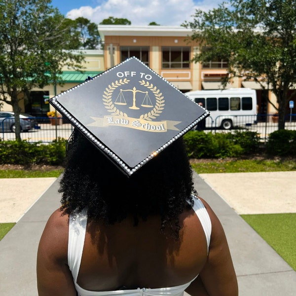 Grad Cap Topper off to Law School , Graduation Cap Decorations by ...