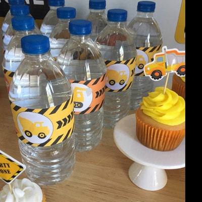 Construction Bottle Labels, Printable Construction Water Bottle Labels ...