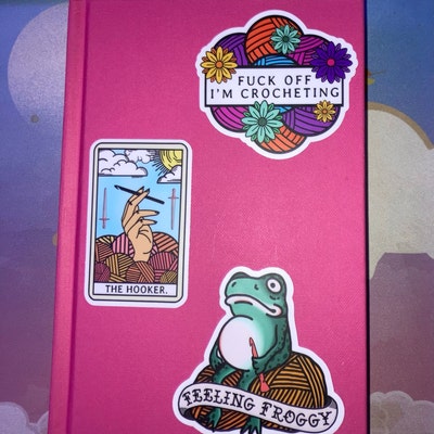 Funny Crochet Vinyl Sticker, Crocheter Joke Gift, Crochet Life Hooker ...
