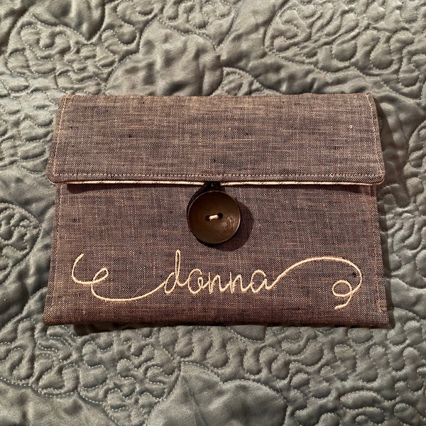 Monogrammed Grey Linen Kindle Case, Personalized Kindle Paperwhite ...