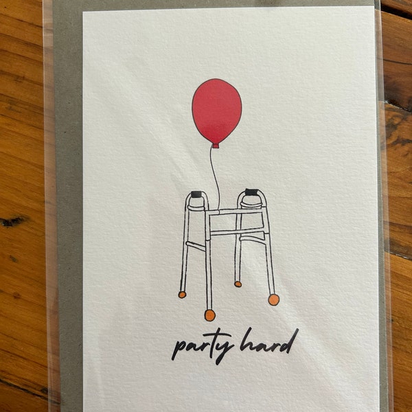 Geburtstagskarte "party hard" | Klappkarte oder Postkarte - Etsy.de