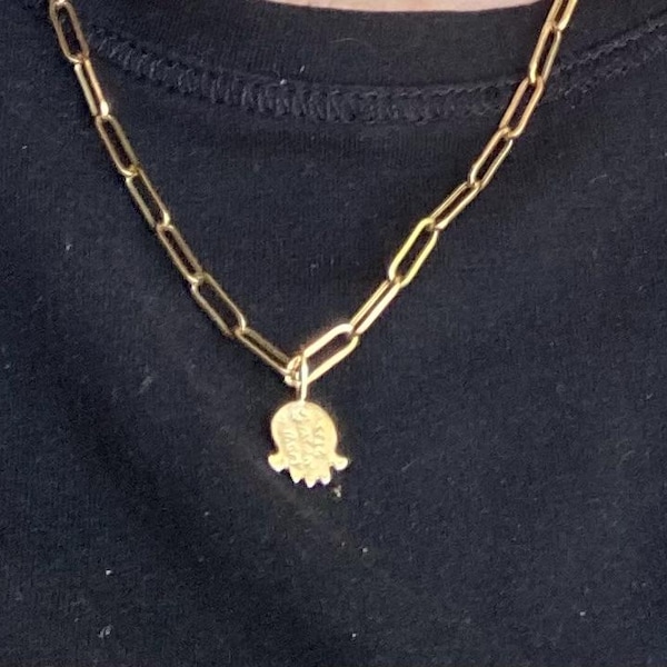 14K Gold Hamsa Pendant, Luck Pendant, Prosperity Pendant, Hand ...