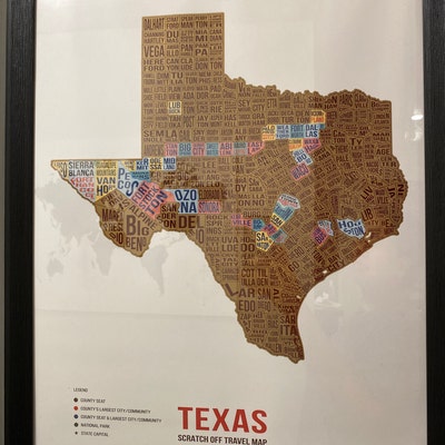 Texas Scratch off Travel Map by Mappinners - Etsy