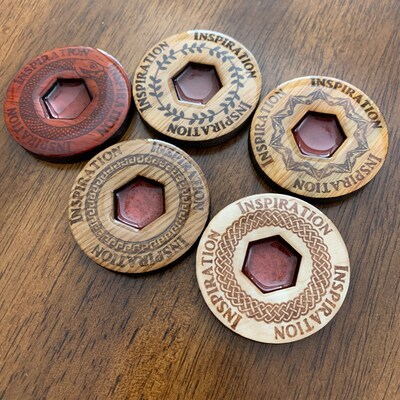 Inspiration Tokens Engraved Hardwood and Resin D&D 5E - Etsy