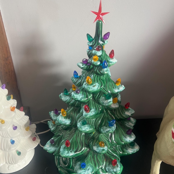 Small Ceramic Tree Star Topper. Aqua, Blue, Clear, Green, Orange, Pink ...