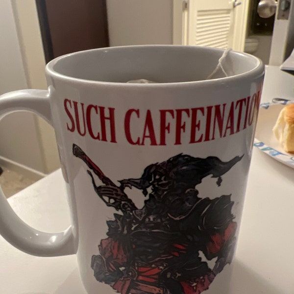 FFXIV Coffee Mug Gaius "such Caffeination", FF14 Mug Gaius Meme Coffee ...
