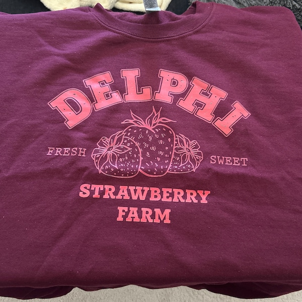 Delphi Strawberry Farms Sweatshirt Hoodie T Shirt, Graphic Tee, Percy ...