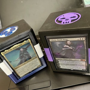 MTG Commander Sized Deck Box W Toploader Slot and Dice | Etsy