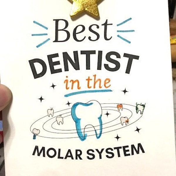 Dentist Day Cards, Best Dentist in the Molar System, Funny Printable ...