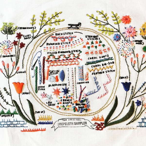 Original Dropcloth Embroidery Sampler - Etsy