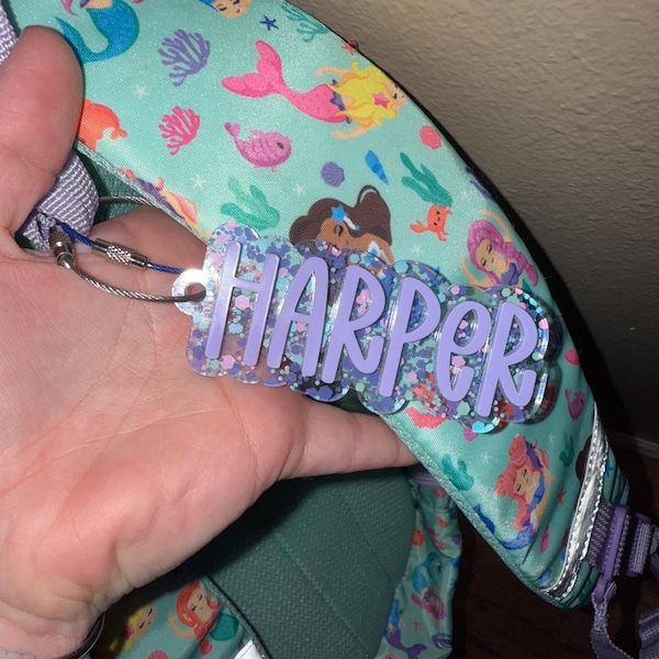 Name Keychain, Backpack Name Tags, Diaper Bag Tag, Personalized Name ...