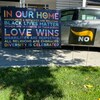 36x24 in Our Home Love Wins Yard Sign Liberal Decor in Our Home Print ...