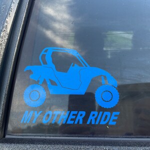 Two 2 My Other Ride Vinyl Decals Stickers Sxs RZR Free Shipping - Etsy