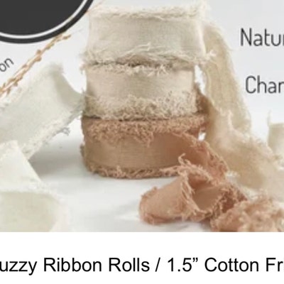 Cotton Fuzzy Ribbon Rolls / 1.5 Cotton Frizzy Ribbon / Frayed Edge ...