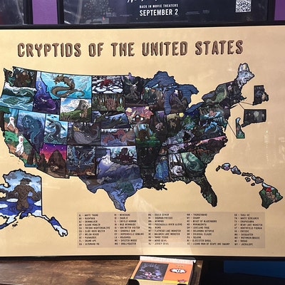 Cryptids of the United States Map with a Legend 24x36 Glossy Print ...