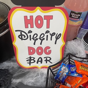 Mickey Mouse Birthday Sign Hot Diggity Dog Bar Party - Etsy Canada