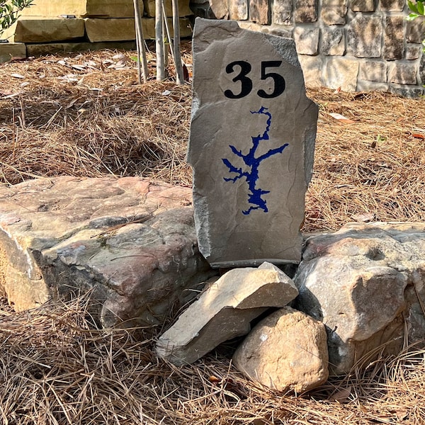 House Address Rock Standard- Engraved Stone - Custom Stone Personalized ...