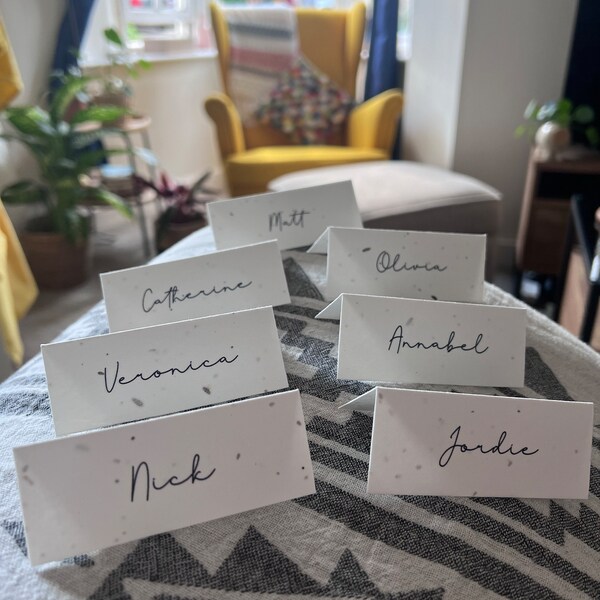 Plantable Seeded Place Cards / Name Tags With Ribbon - Biodegradable ...