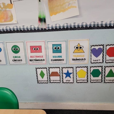 Spanish Posters Numbers 1 to 10 Colors Shapes Preschool Classroom ...