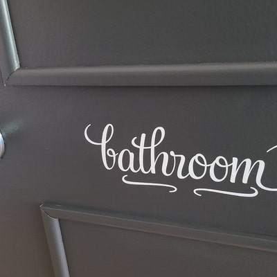 Bathroom Decal, Washroom Vinyl Decal, Bathroom Door Sticker Quote ...