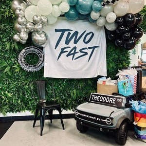 Two Fast Birthday Backdrop, Two Fast Birthday Banner, Race Car Birthday ...