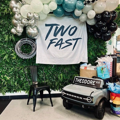 Two Fast Birthday Backdrop, Two Fast Birthday Banner, Race Car Birthday ...