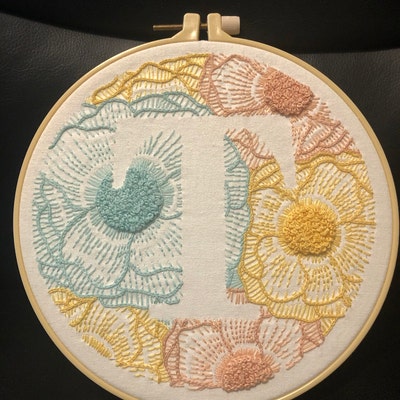 Floral Letter t Hand Embroidery Pattern / Digital - Etsy