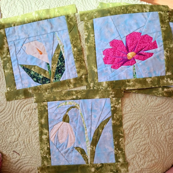 Fuchsia, Flower Foundation Paper Piecing Pattern FPP Pattern, Quilt ...