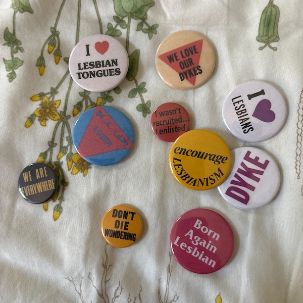 Gay Pride 4 Button Badges LGBT Rights Pins Vintage Remake Queer Retro ...