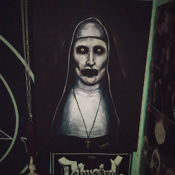 Valak "lights Out Version" Painting Replica Print Canvas (demon Nun ...
