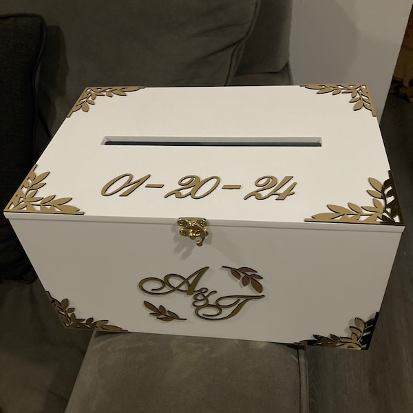Personalised Wedding Card Box, Boho Wedding Post Box, Wedding Money Box ...