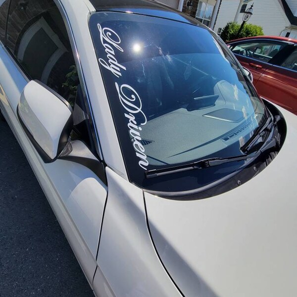 LADY DRIVEN Vertical Truck Windshield Vinyl Side Decal Sticker Diesel ...