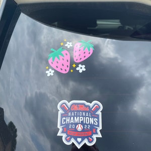 Strawberry Vinyl Decal Strawberry Car Decal Strawberry Daisy Decal ...