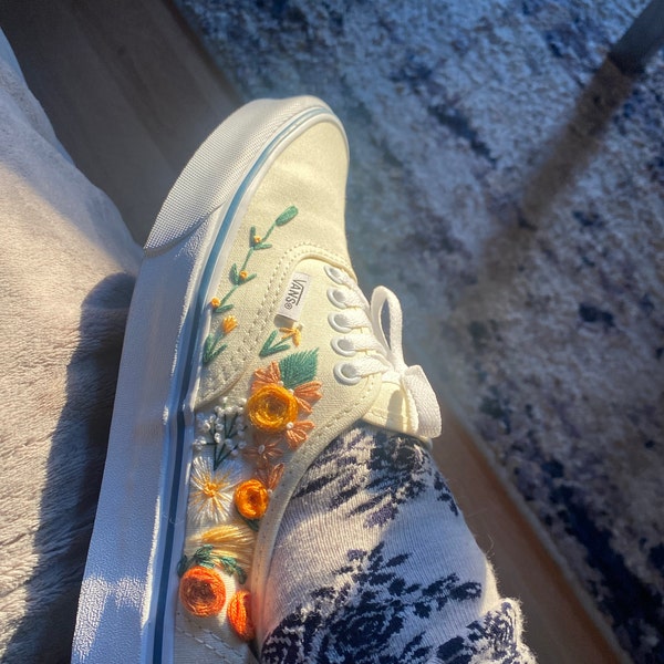 Custom Embroidered Vans Shoes by Hand to Order, Personalized Embroidery ...