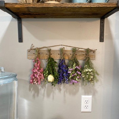 Dried Flower Rack, Farmhouse Style, Dried Flower Arrangement, Wall ...