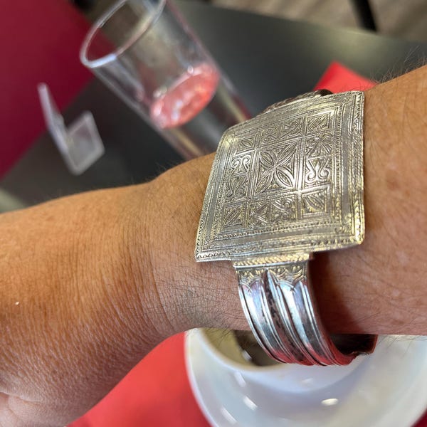 Old Mauritanian Tuareg Anklet With Engraved Protection Symbols, Tribal ...