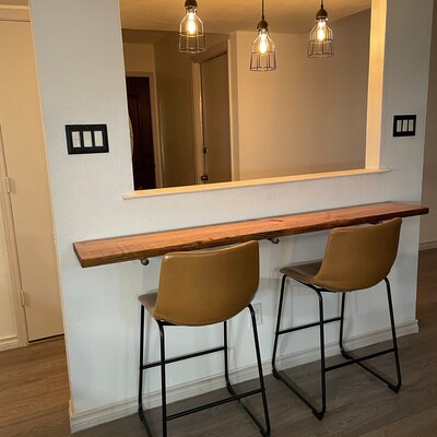 Modern 11.25 Deep Loft Bar Table, Narrow Home Office Desk, Apartment ...