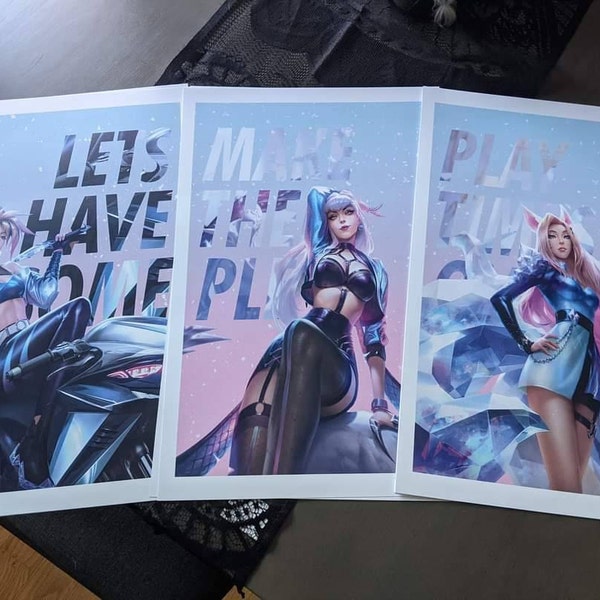 KDA ALL OUT Ahri Posters, League of Legends, Lol Poster, League of ...