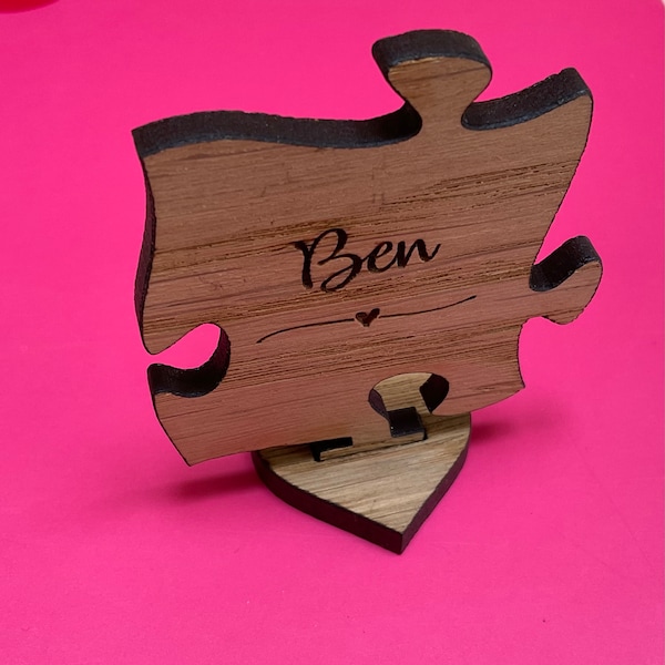 Personalised Jigsaw Wedding Placenames Place Settings, Wooden Puzzle ...