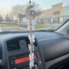 Shiny Crescent Moon Suncatcher, Rearview Mirror Car Charm, Window Decor ...