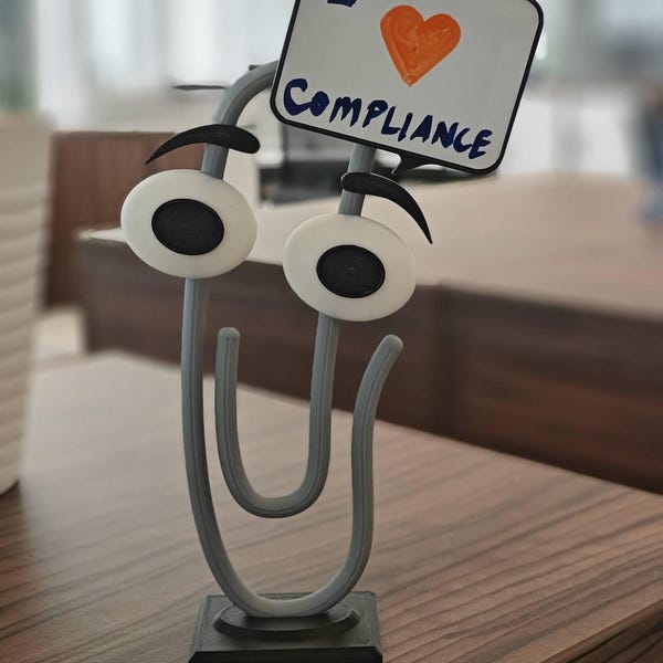 Clippy Desk Toy With Custom Text Sign – Funny Office Decor ...