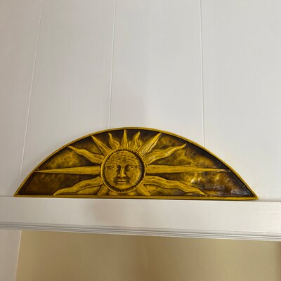 Sun Burst Rays Arch Wall Plaque Celestial Astrology Yellow Earth Nature ...