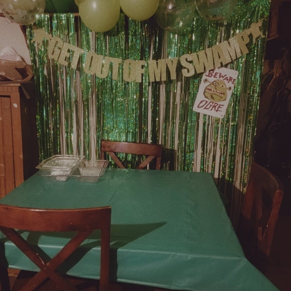Get Out of My Swamp Banner - Shrek Theme Birthday, Shrek Party Banner ...