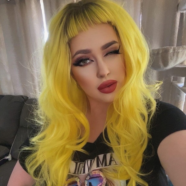 E-girl High Half Bunches Lace Front Wig Blonde Mermaid Waves Wig ...