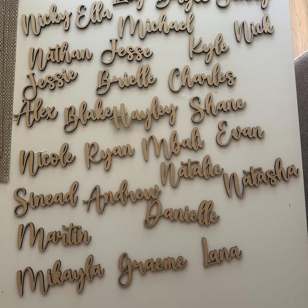 Laser Cut Wedding Place Names, Personalized Table Decor, Custom MDF ...