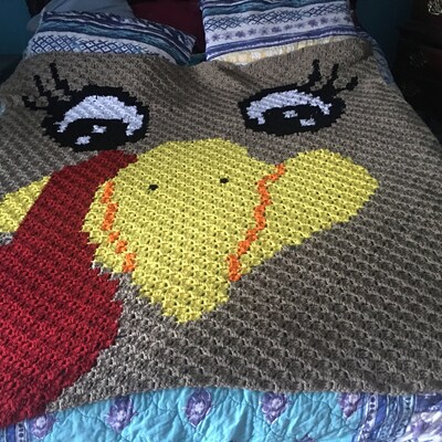 Chicken Face Close up Afghan C2C Crochet Pattern, Written Row Counts ...