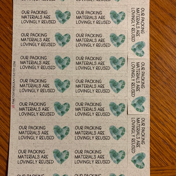 Our Packing Materials Are Lovingly Reused, Recycled Stickers, Reused ...