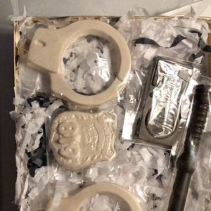 Chocolate Police Handcuffs Badge Night Stick and Walkie Talkie 5 Piece ...