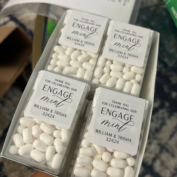 Engagement Stickers - Engagemint Stickers, Engagement Party Favors ...