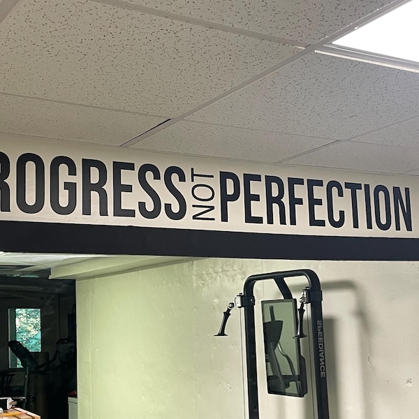 PROGRESS NOT PERFECTION Gym Wall Decal, Gym Design Ideas, Gym Decor ...